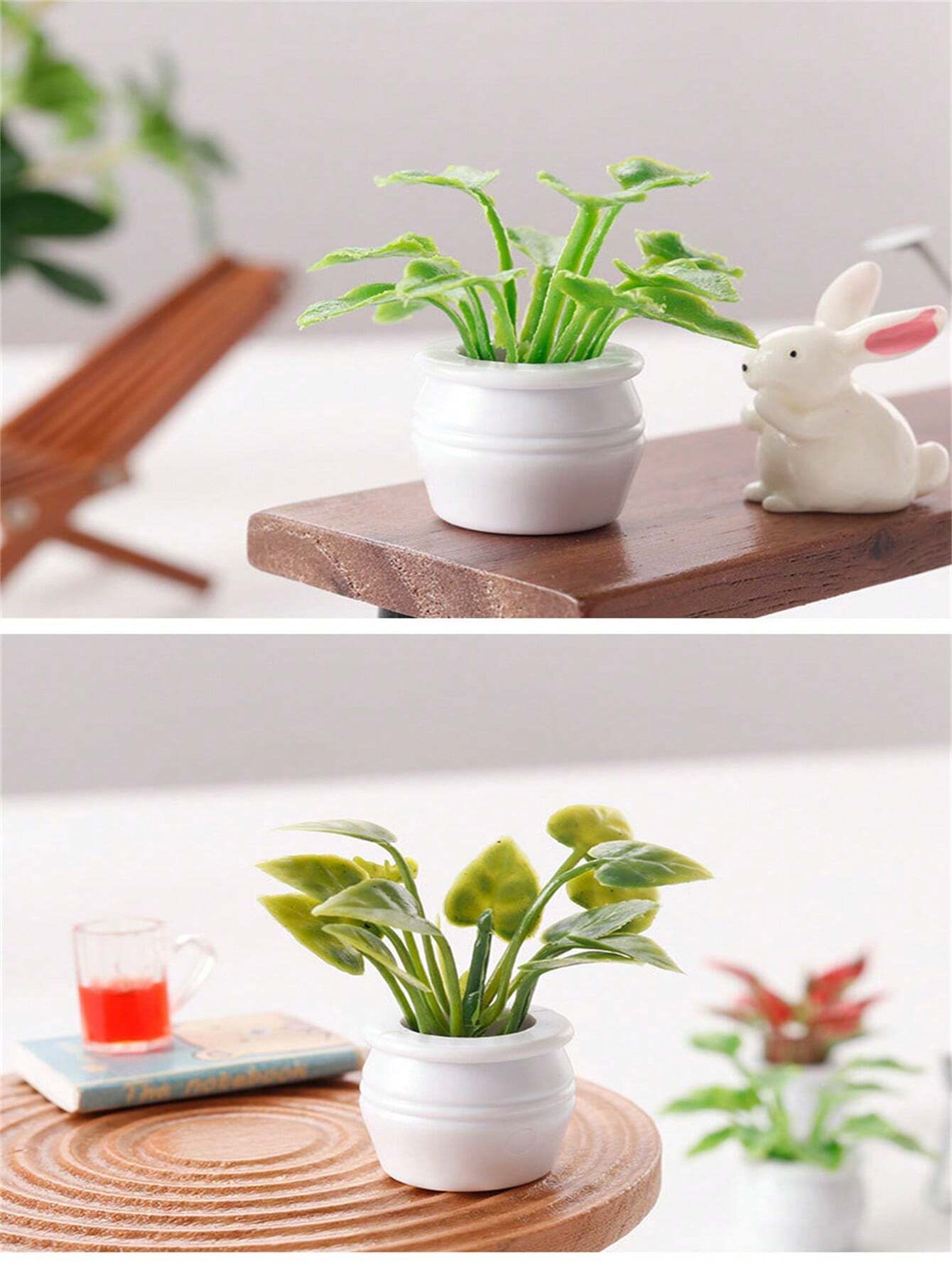 6pcs/3pcs/2pcs/1pc Mini Floral, Miniature Potted Plants Decor ...