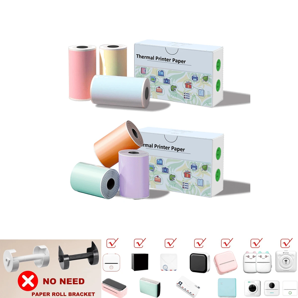 Papier thermique autocollant de couleur Rouleaux de papier d'impression ...