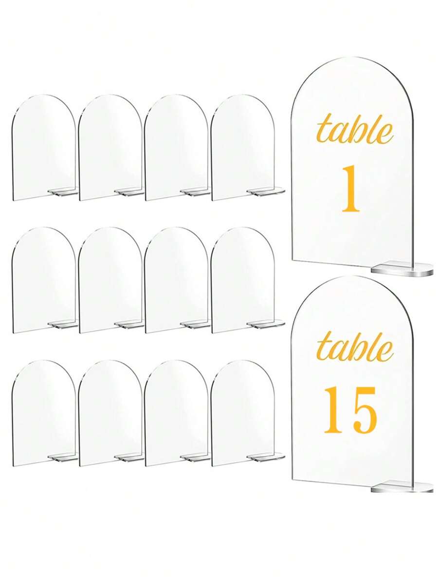 15 Sets Arch Acrylic Table Signs With Stands Clear Blank Acrylic Table ...