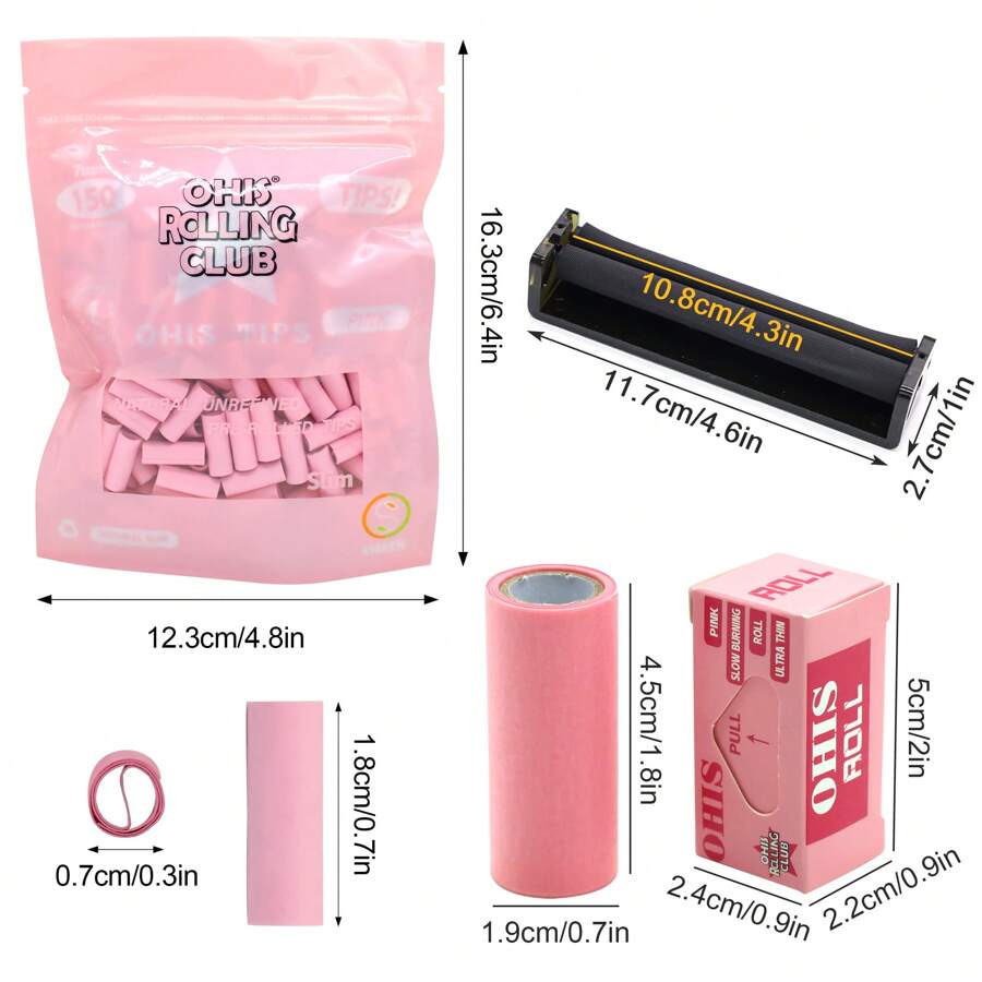 1 Set Rolling Paper Kit, Includes 1 Mouthpiece, Rolling Machine, 3 ...