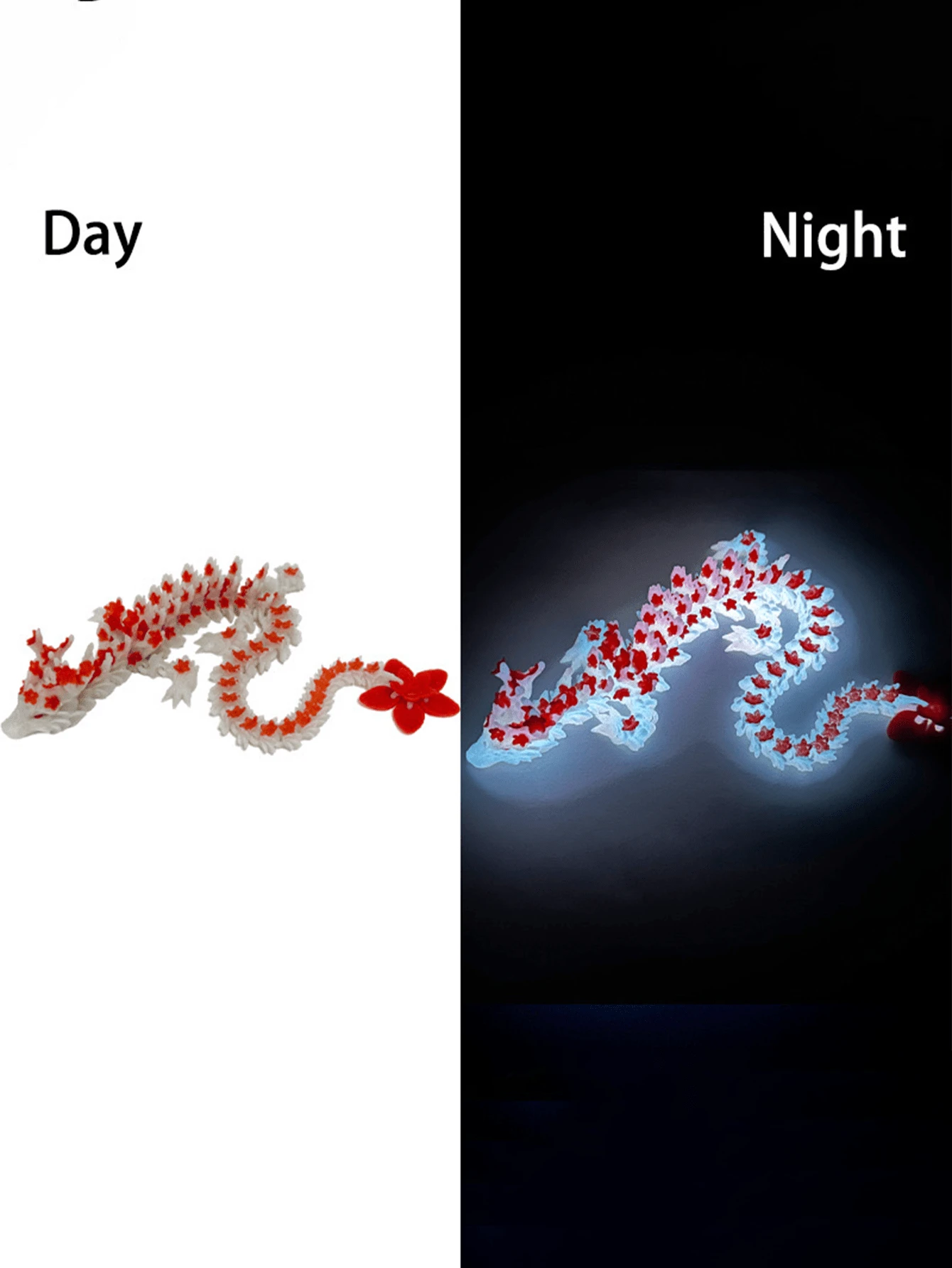 3D Printed Movable Jointed Toy, Creative Chinese Dragon & Western ...