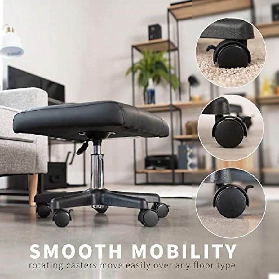 Mobile Footrest With Wheels Ergonomic Rolling Ottoman Leg Rest For Work ...