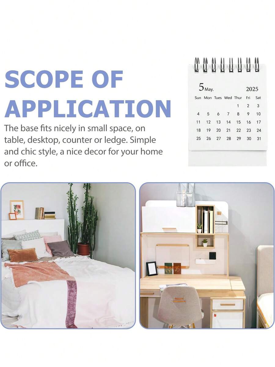 1 pièce Mini calendrier de bureau 2025 - 6 styles différents ...