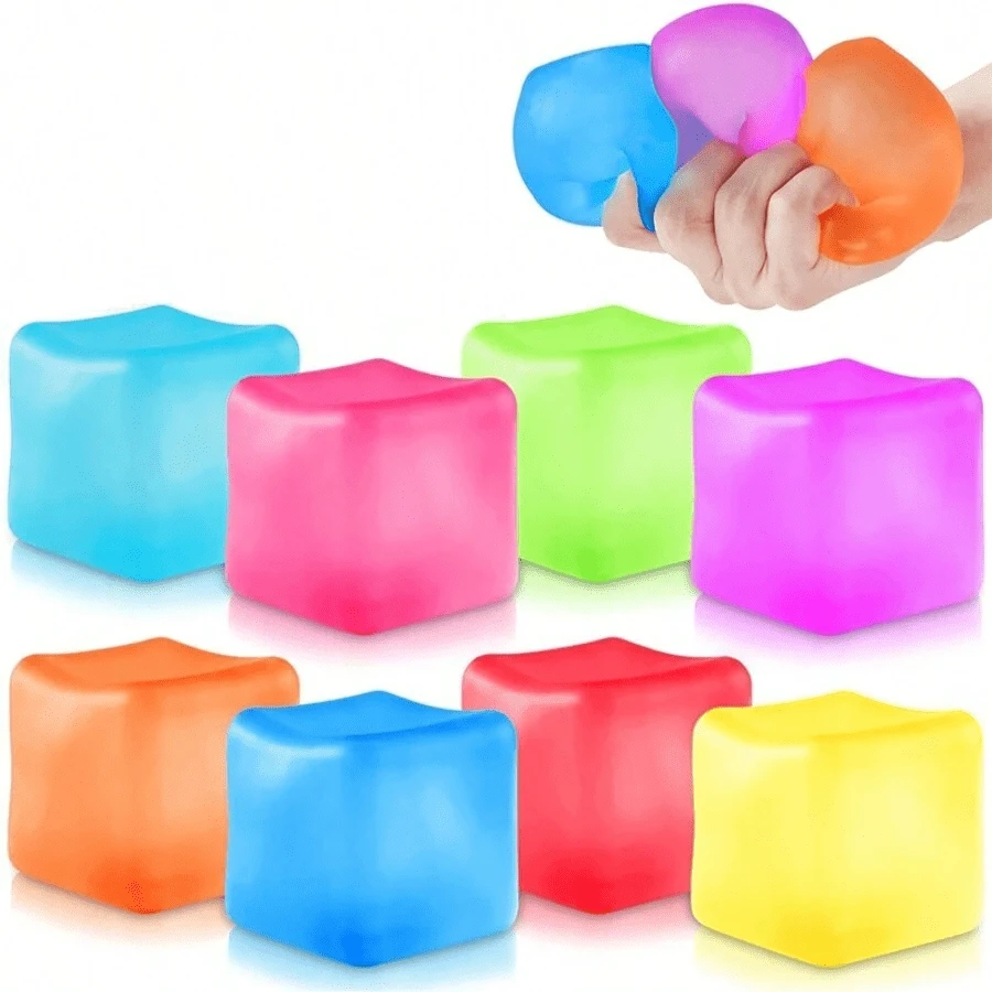 1pc Stress Cube Fidget Stress Balls, Ice Cube Stress Balls, Fidget Toys ...