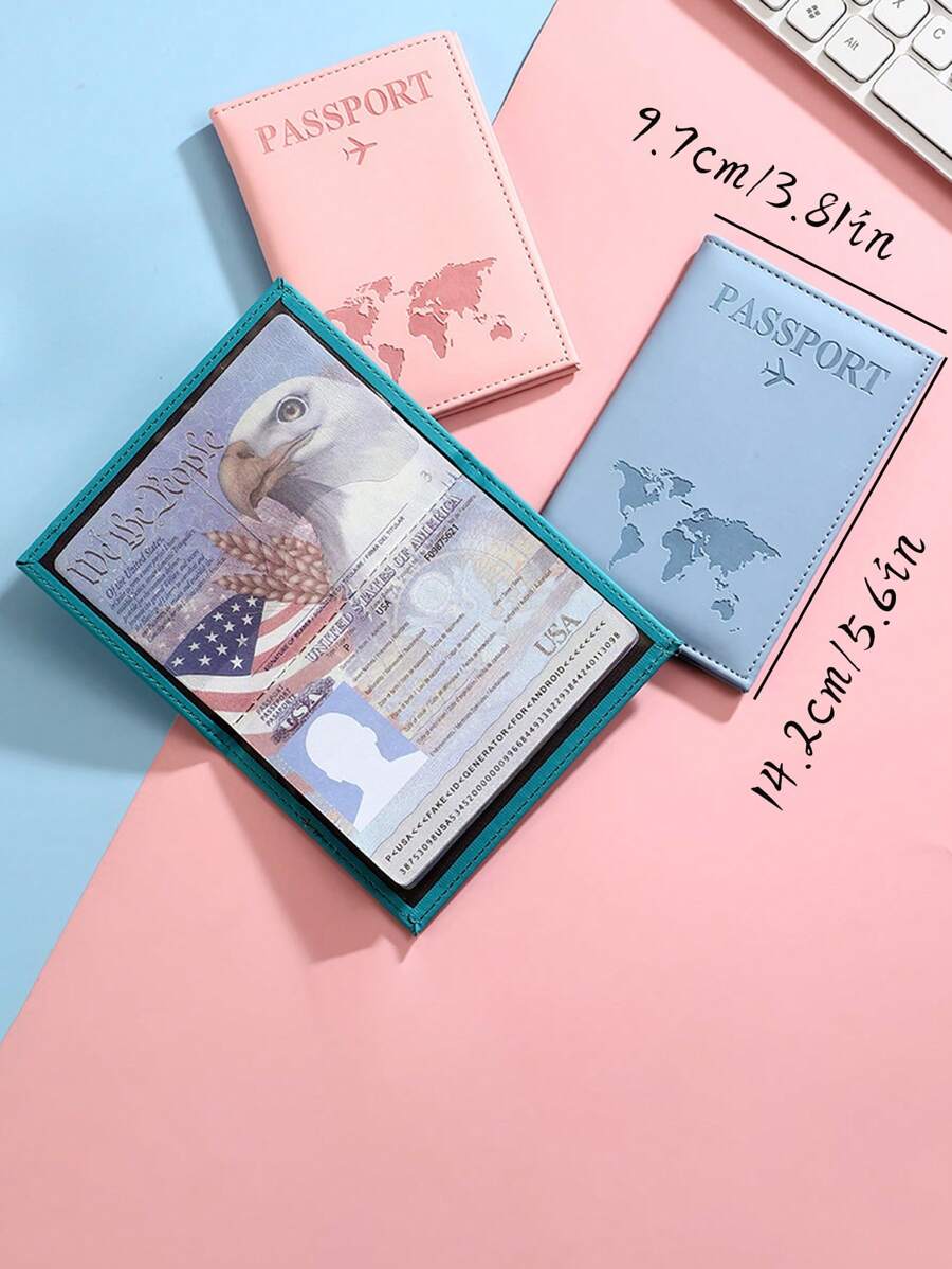 Customized 1pc Unique Letter PU Leather Passport Card Holder, Passport ...