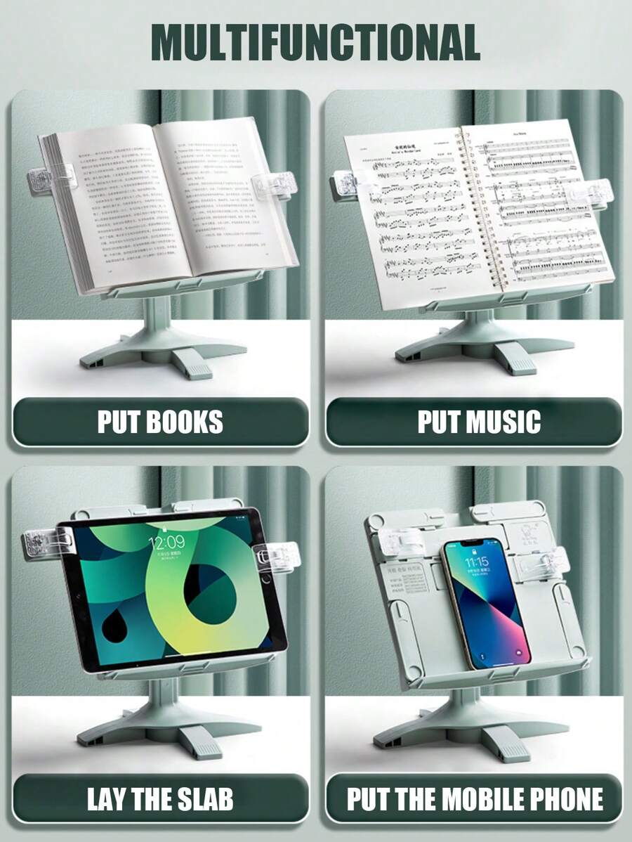 1pc Multi-Functional Reading Stand, Adjustable Desktop Book Holder ...