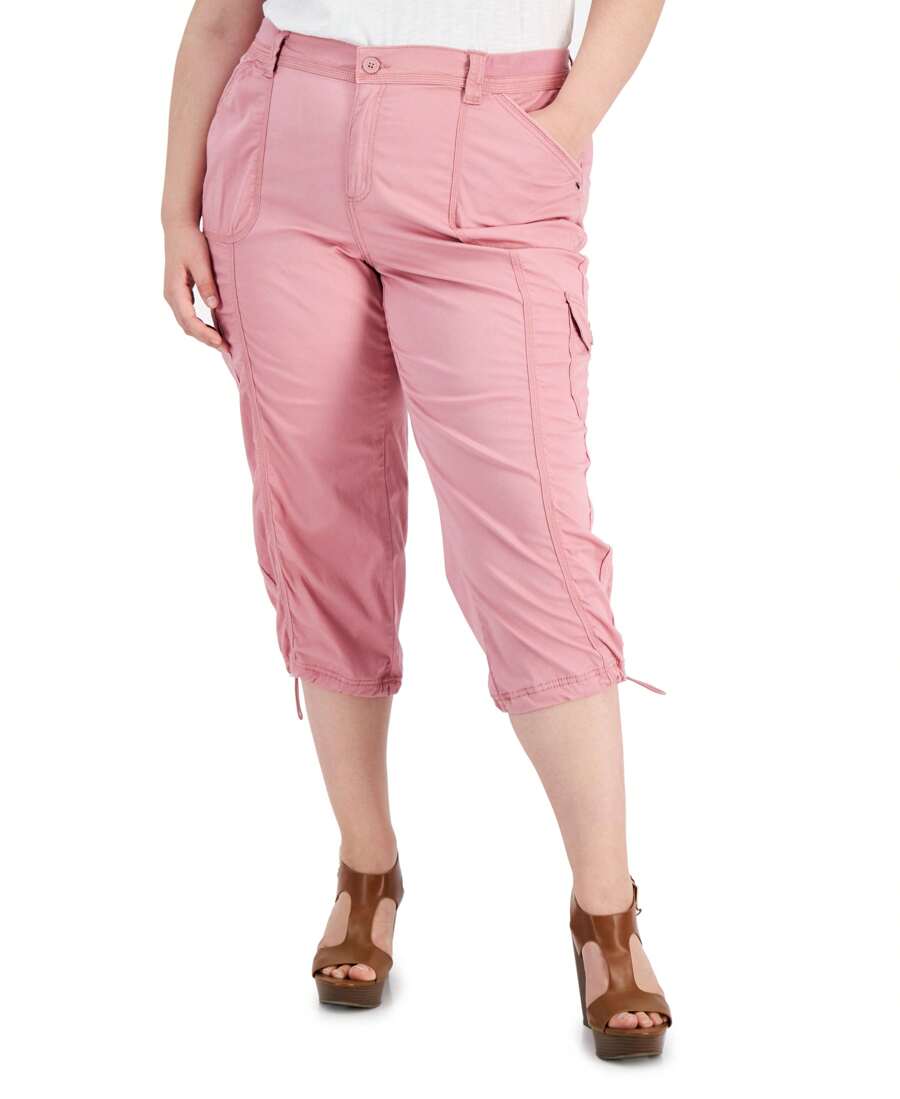 Plus Size Bungee-Hem Capri Pants | SHEIN USA
