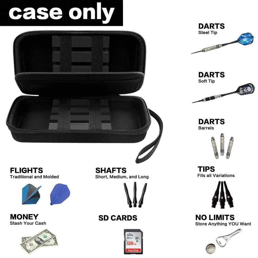 ALKOO Case For 6 Steel And Soft Tip Darts, Darts Carrying Storage ...