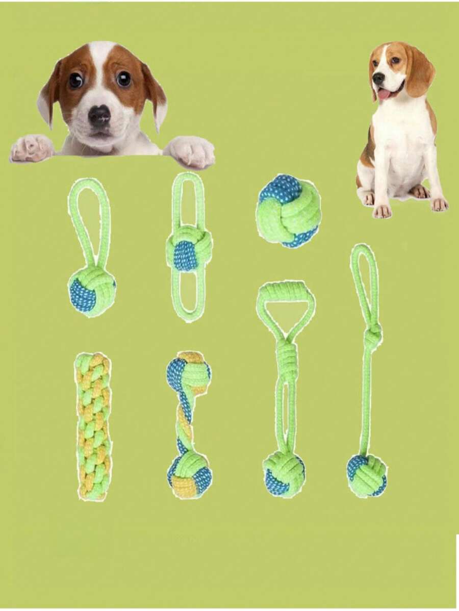 1pc Durable Knotted Rope Chew Toy For Dogs, Pet Dental Cleaning Rope ...