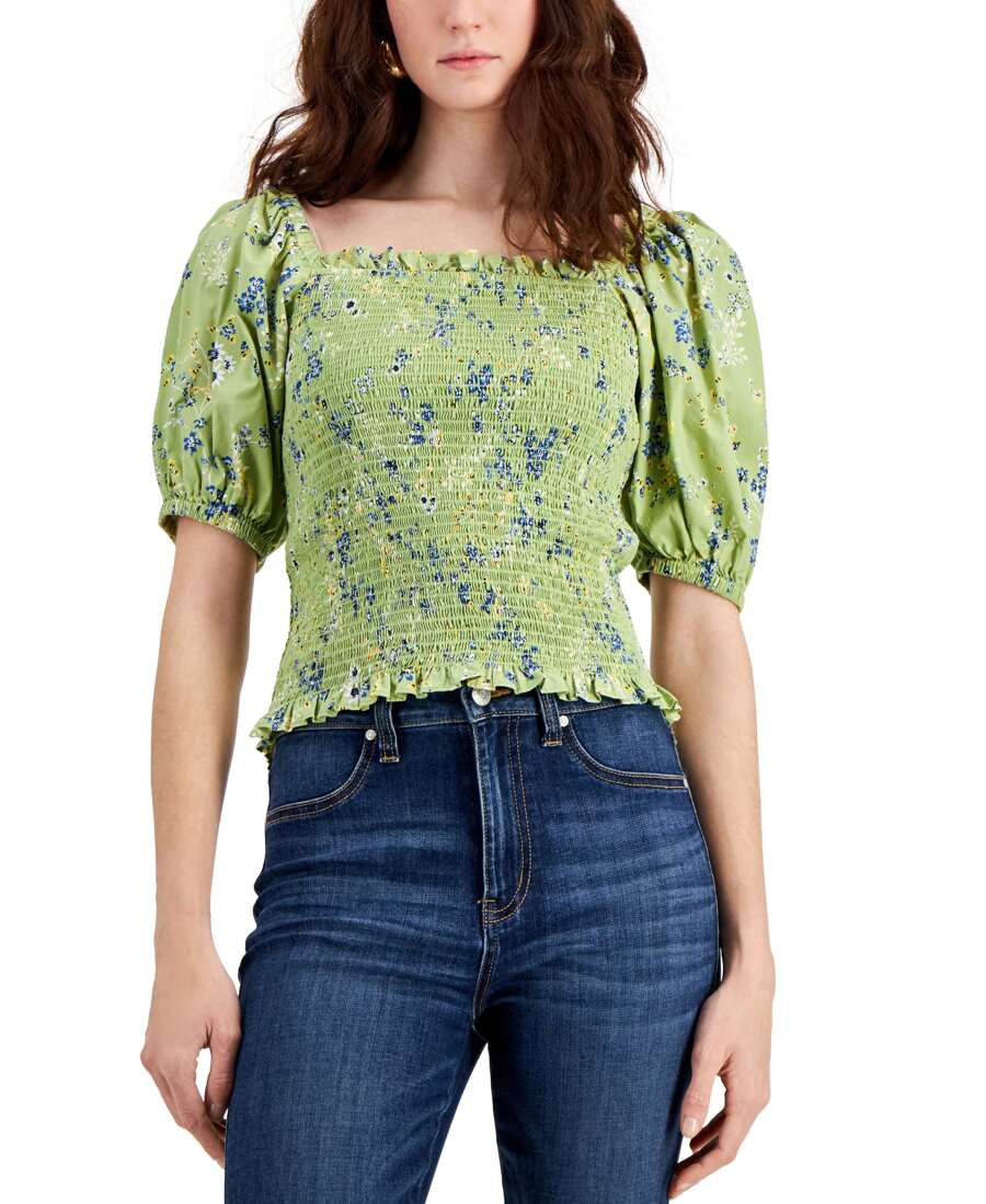 INC International Concepts Womens Smocked Top | SHEIN USA