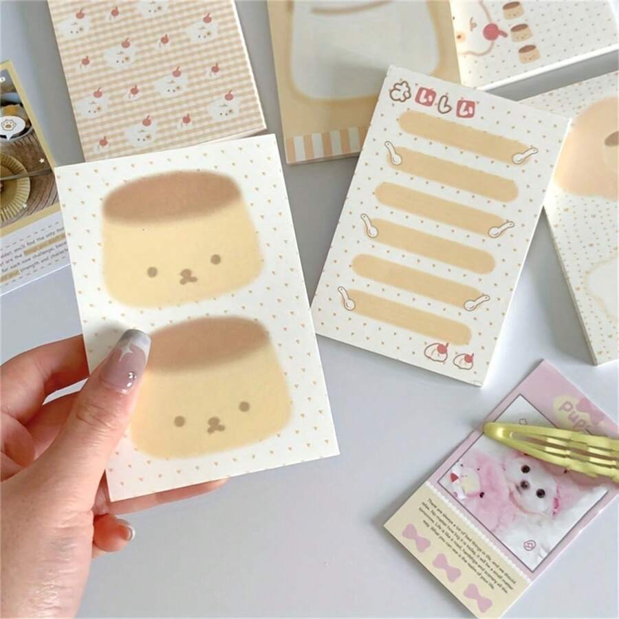 50 Sheets/Pack - Cute Inspiration Notebooks: Caramel Pudding Series, Adorable, Non-Sticky, Tear ...