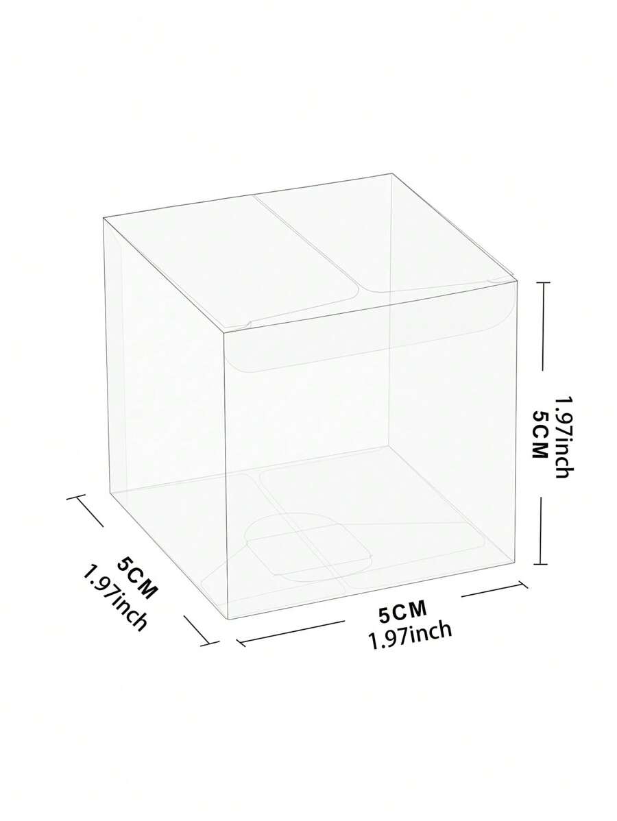 10pcs Transparent Plastic Party Gift Boxes 2x2x2 Inches, Transparent ...