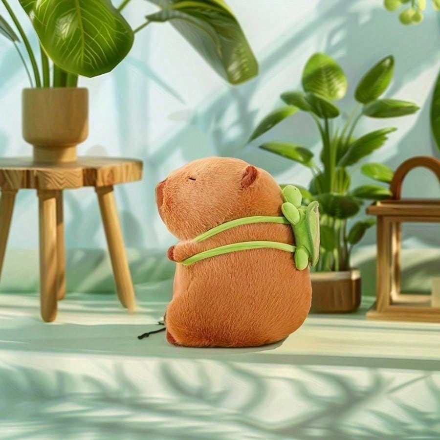1pc Capybara Plush Doll Plush Animal With Detachable Turtle Backpack ...