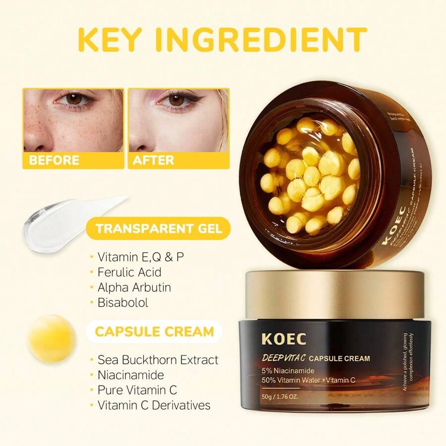 KOEC Deep Vitamin C Capsule Face Cream , Deep Nourish Face Moisturizer ...