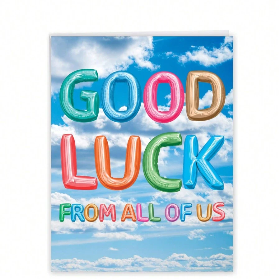 The Best Card Company - Big Good Luck Greeting Card Balloons, Colorful ...