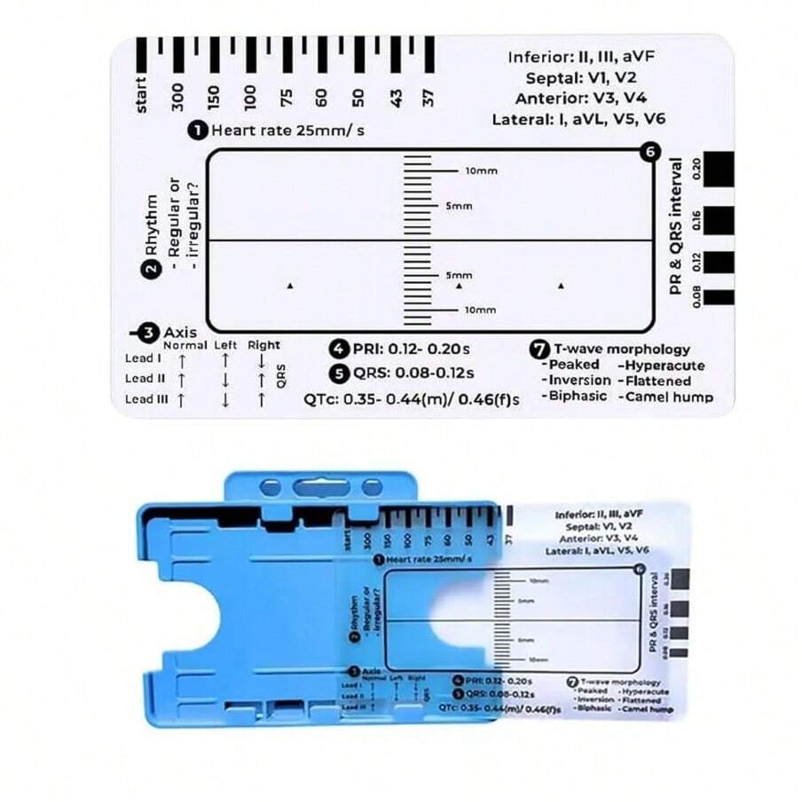 Regla de 7 pasos ECG portátil, divertida y funcional, de material plástico duradero, herramienta ...