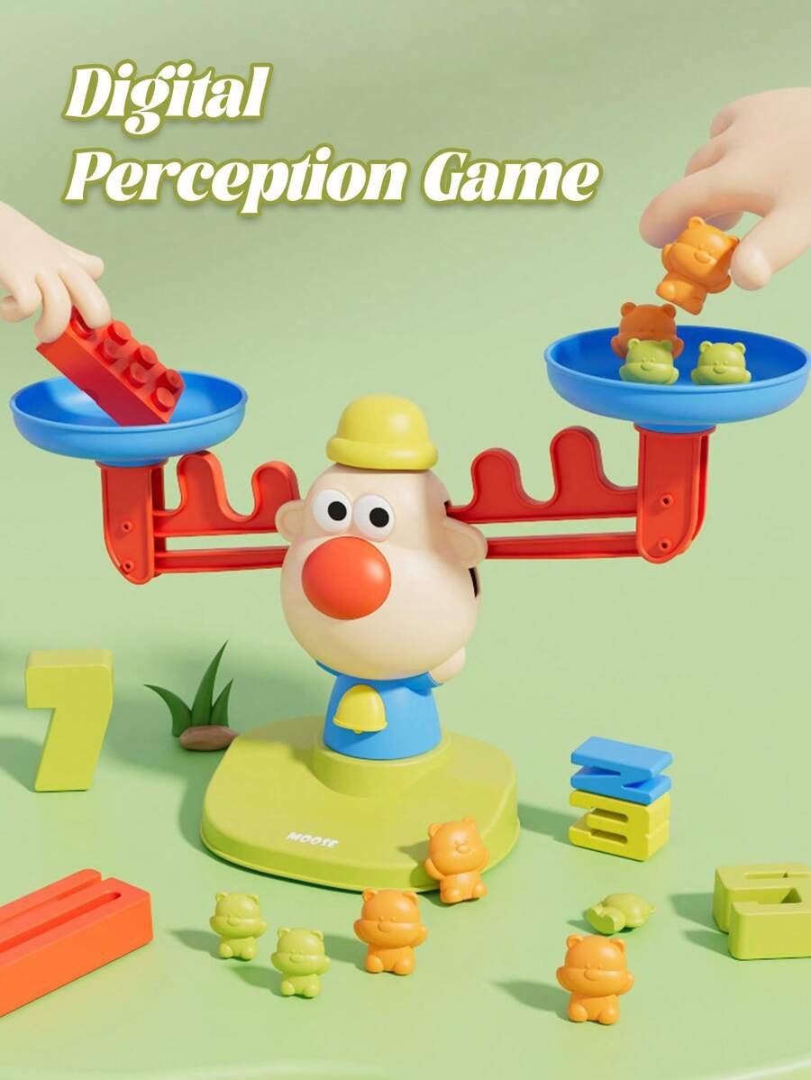 1 Set Kids Educational Cartoon Elk Balance Scale Toys, Fun Balance Game ...