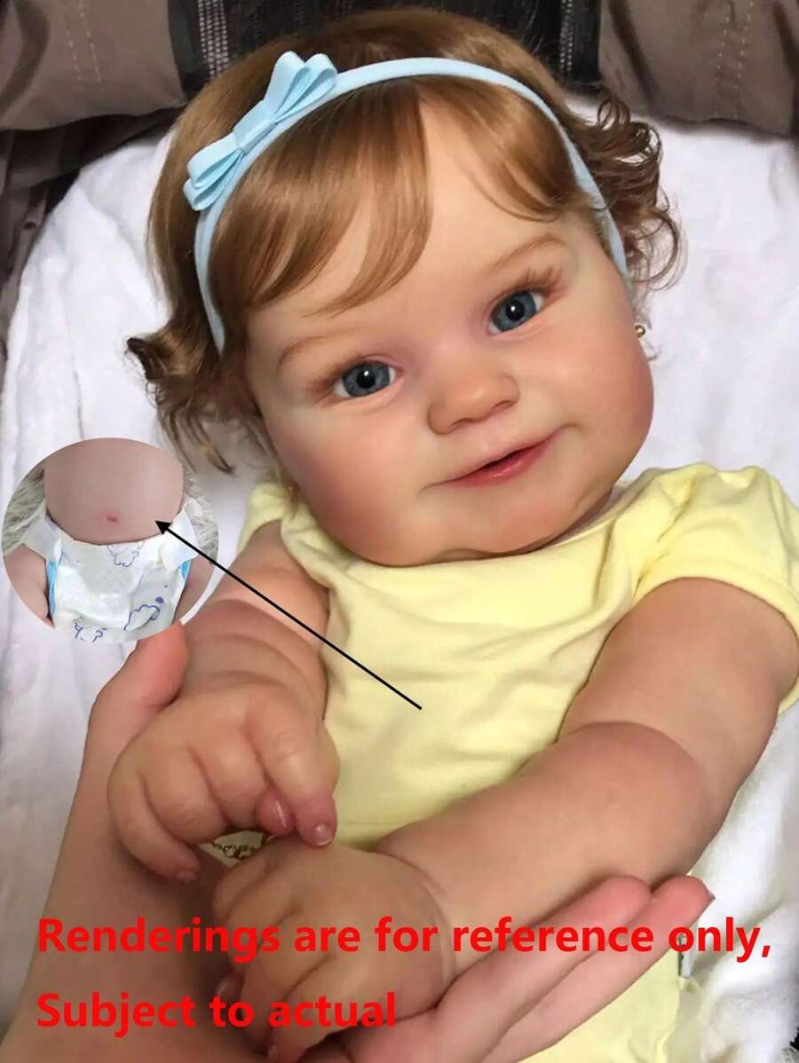 Muñeca recién nacida Reborn de 50 CM de Body de vinilo suave y realista con piel pintada en 3D y ...