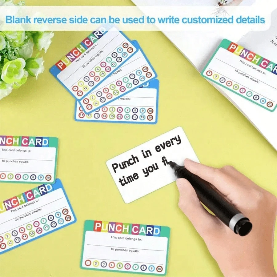 50pcs Classroom Punch Cards - Durable, Reusable, Easy-To-Use Student ...