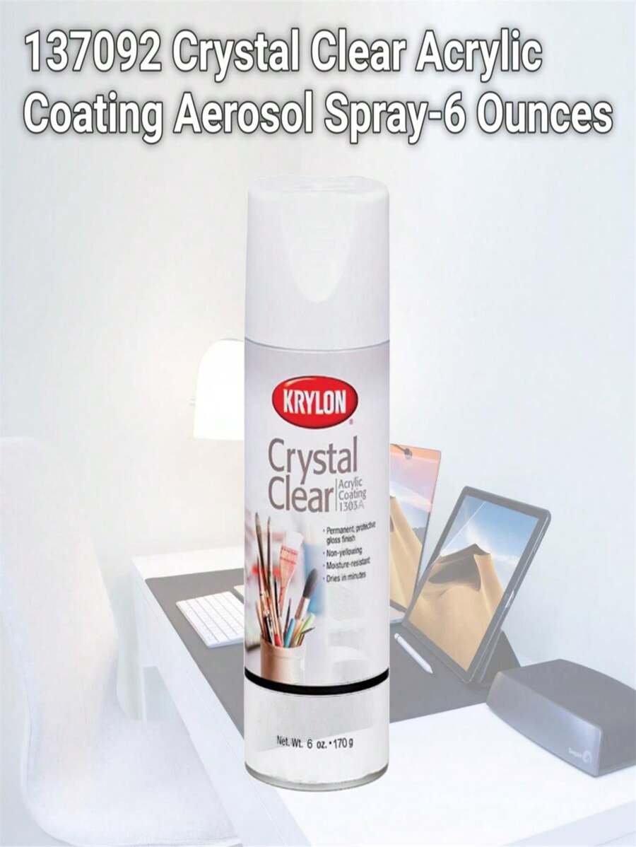 Krylon 137092 Crystal Clear Acrylic Coating Aerosol Spray-6 Ounces ...