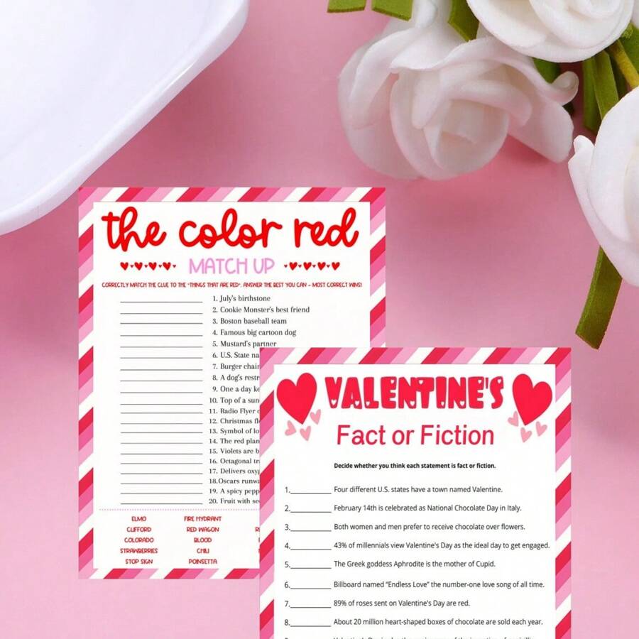 Valentine's Day Party Game Set 20 Pieces - Double-Valentine's Day Fact ...