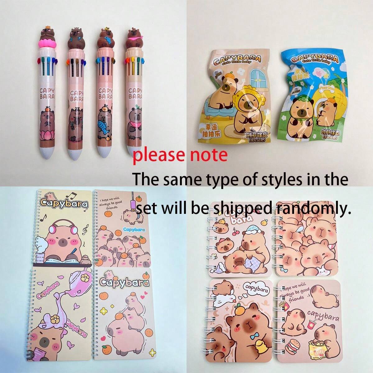 Capybara Stationery Set Combination, [Same Types In The Set Will Be ...