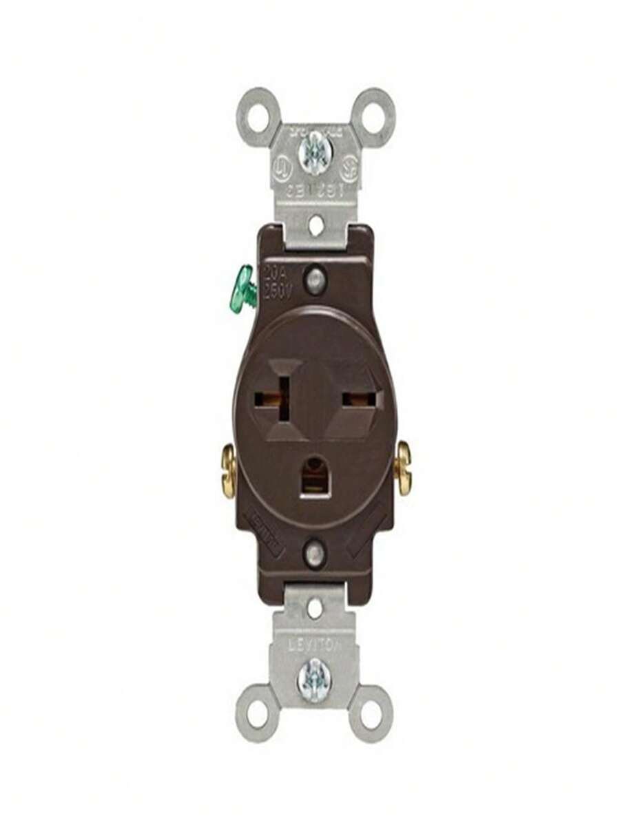 Leviton 05821-00S 20amp NEMA 6-20R Brown Commercial Grade Single ...