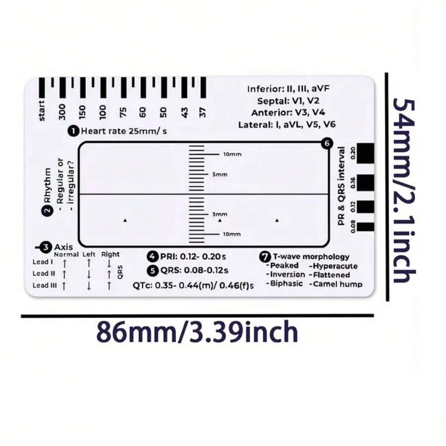 Fun & Functional Portable ECG 7-Step Ruler, Durable Plastic Material ...