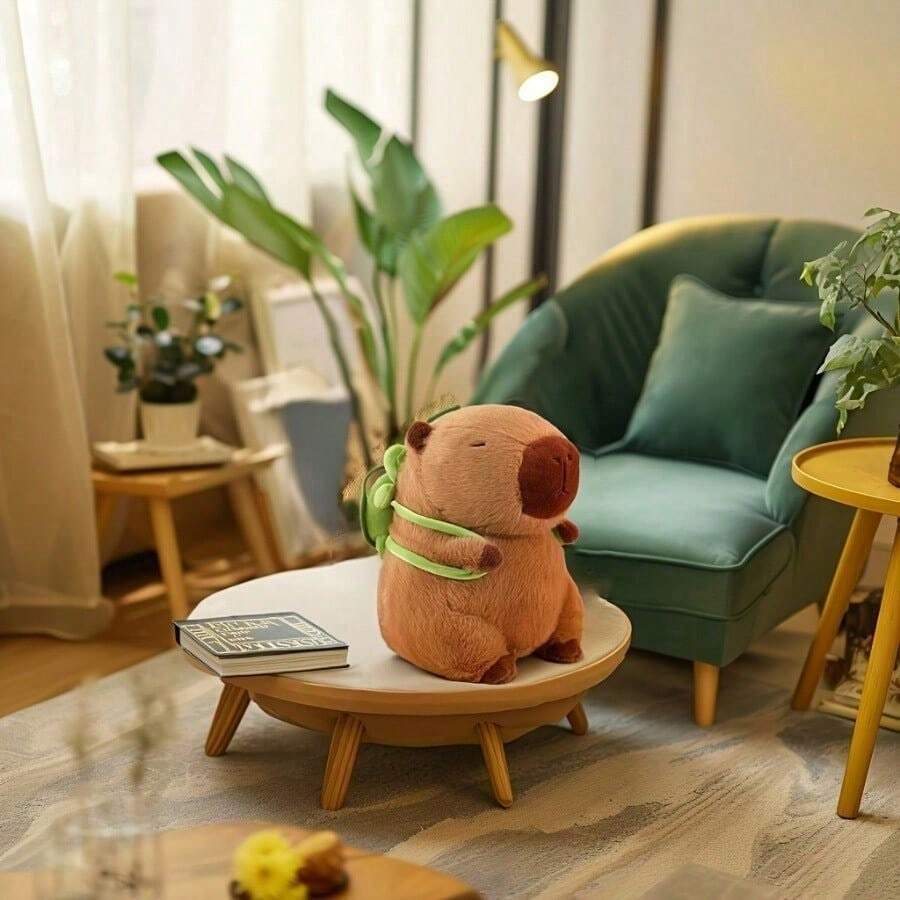 1pc Capybara Plush Doll Plush Animal With Detachable Turtle Backpack ...