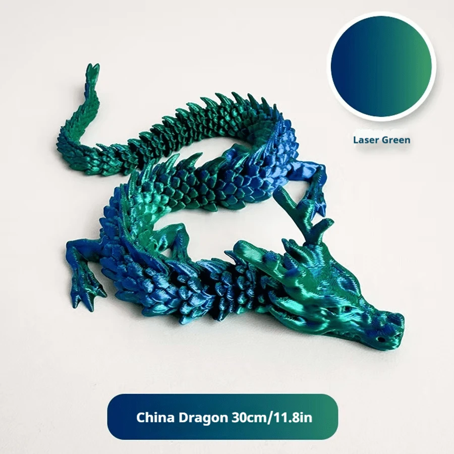 3D Print Mini Chinese Dragon Joint Dragon Ornament Model Toy Cartoon ...