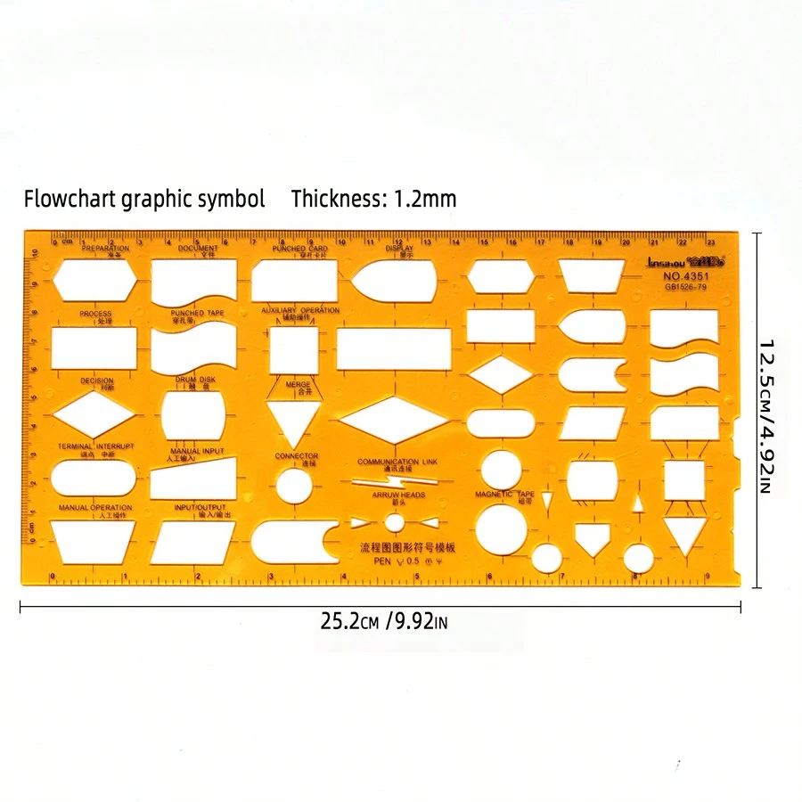 Graphic Ruler Template, Round Ellipse Ruler, Resin, Flat Design ...