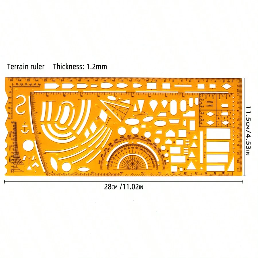 Graphic Ruler Template, Round Ellipse Ruler, Resin, Flat Design ...
