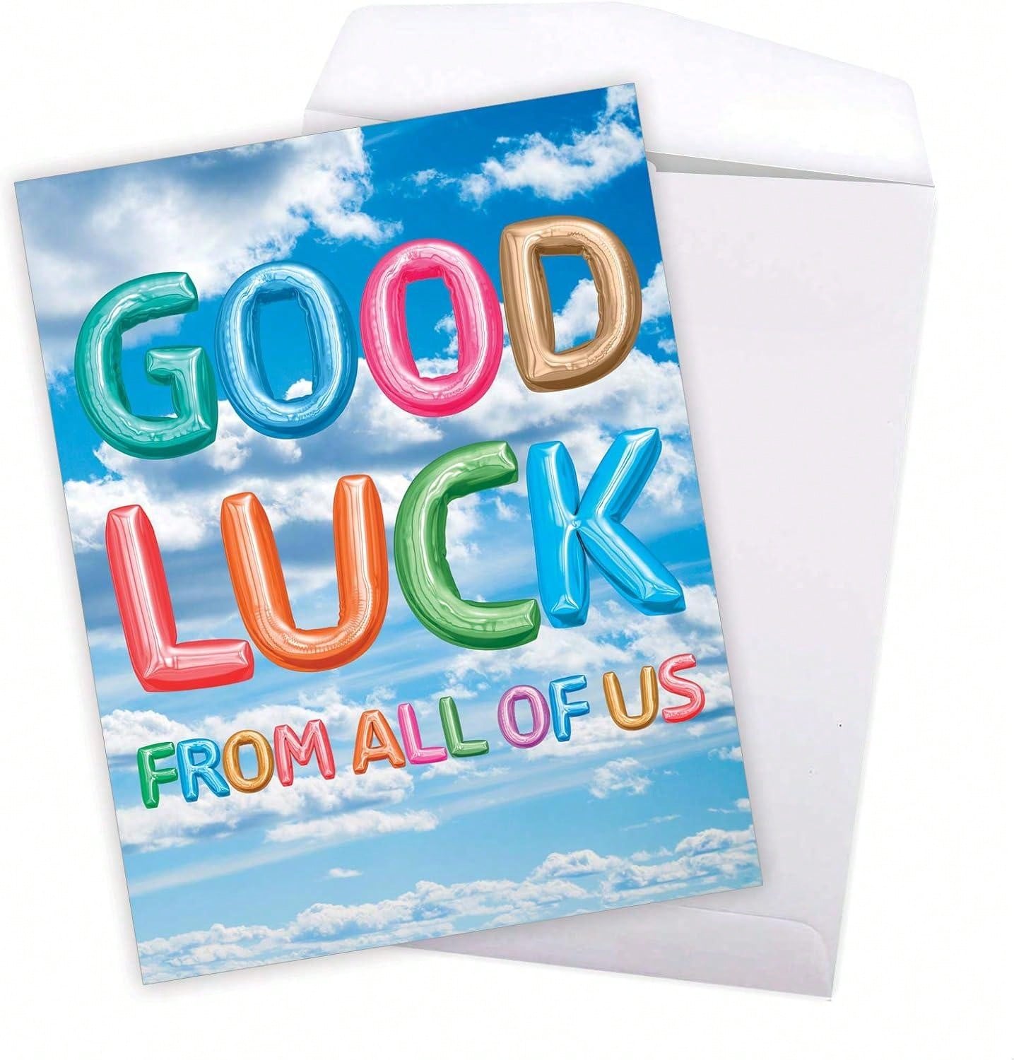 The Best Card Company - Big Good Luck Greeting Card Balloons, Colorful ...