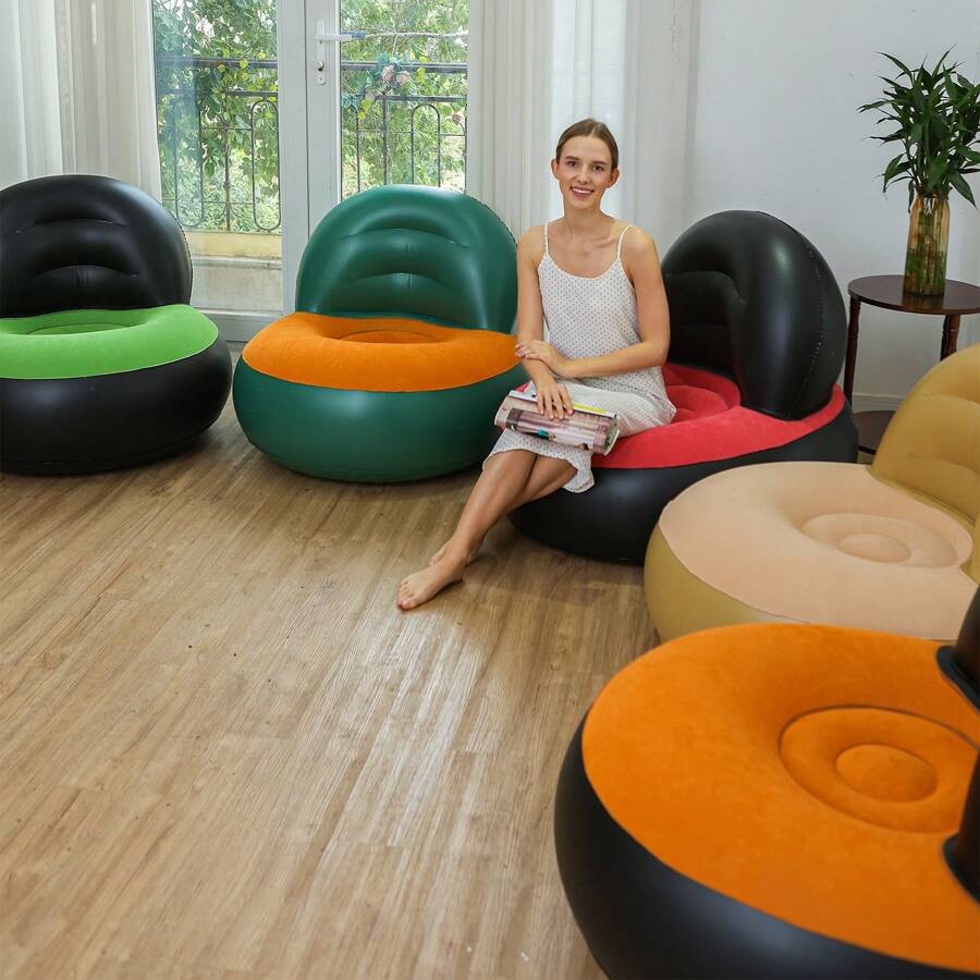 Sillas inflables para adultos, sillón inflable tipo tumbona, silla plegable y portátil de aire ...