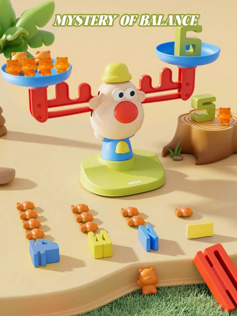 1 Set Kids Educational Cartoon Elk Balance Scale Toys, Fun Balance Game ...