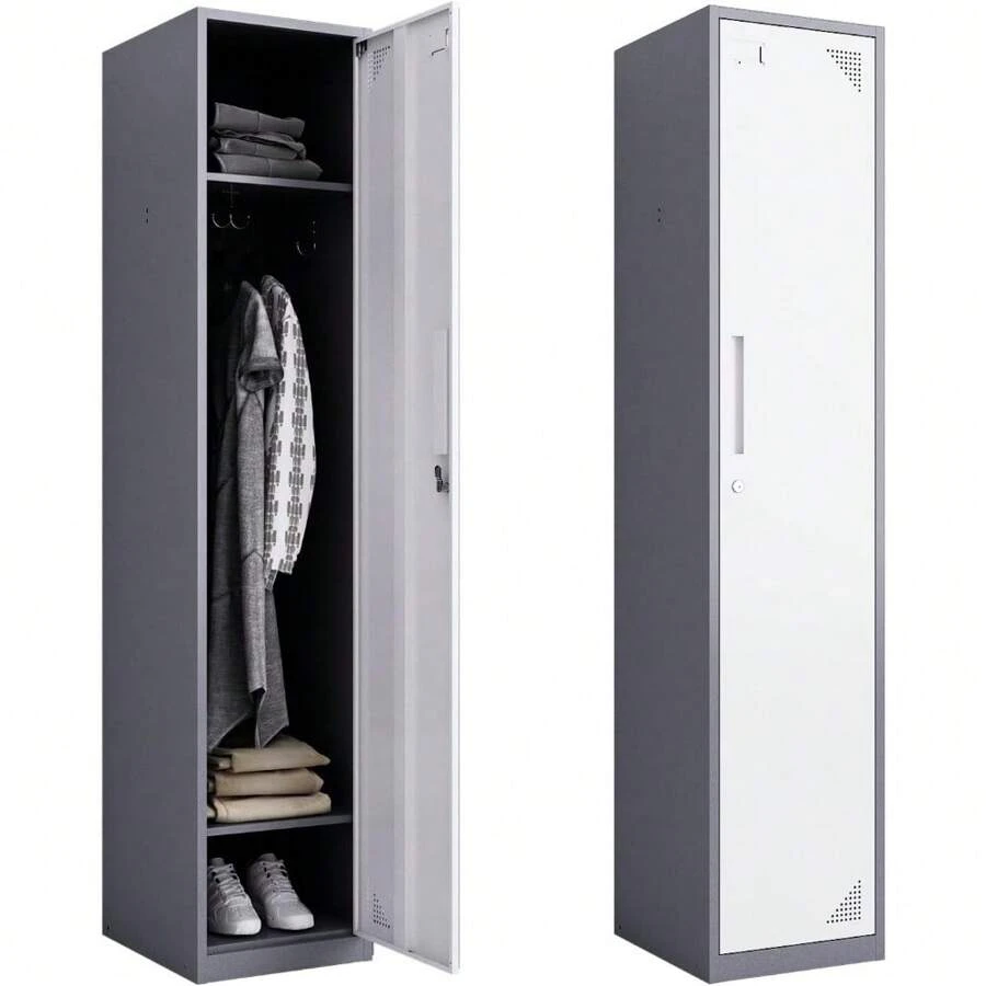 MIIIKO Office Storage Locker With Keys, 6 Doors Employee Lockers White ...