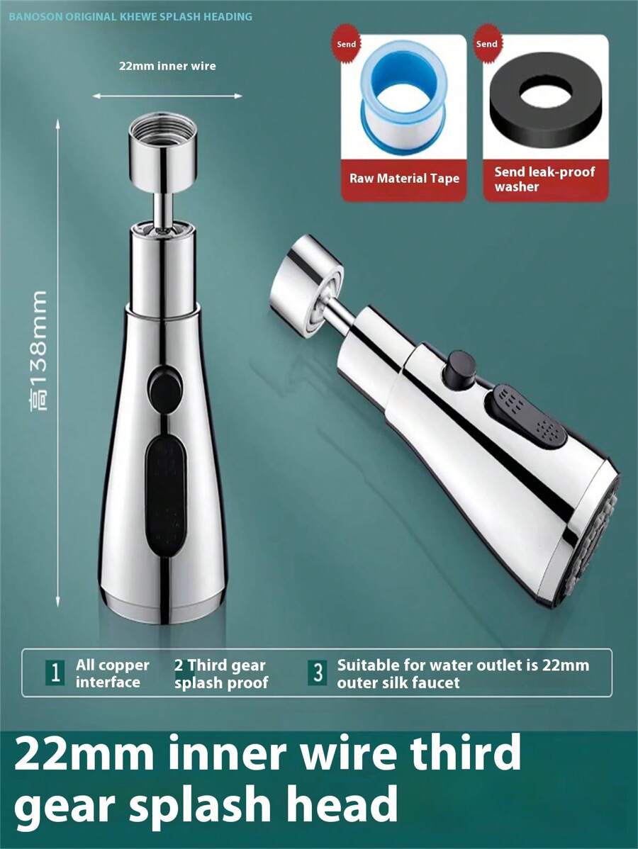 Universal Faucet Head Rotating Adapter With Anti-Splash Function, Water ...