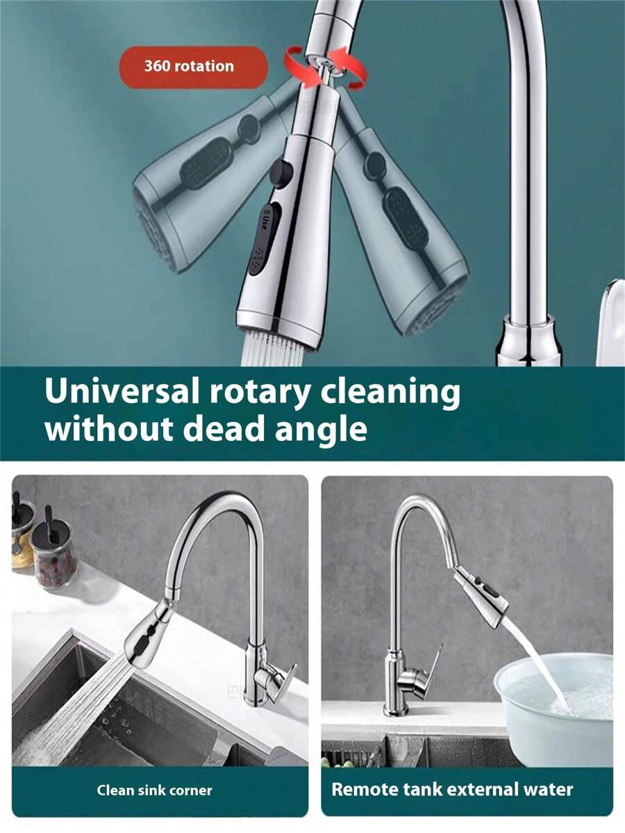 Universal Faucet Head Rotating Adapter With Anti-Splash Function, Water ...