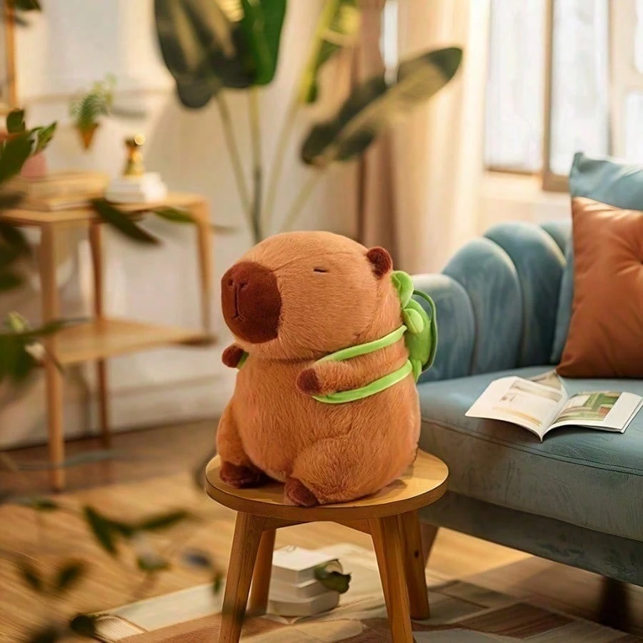 1pc Capybara Plush Doll Plush Animal With Detachable Turtle Backpack ...