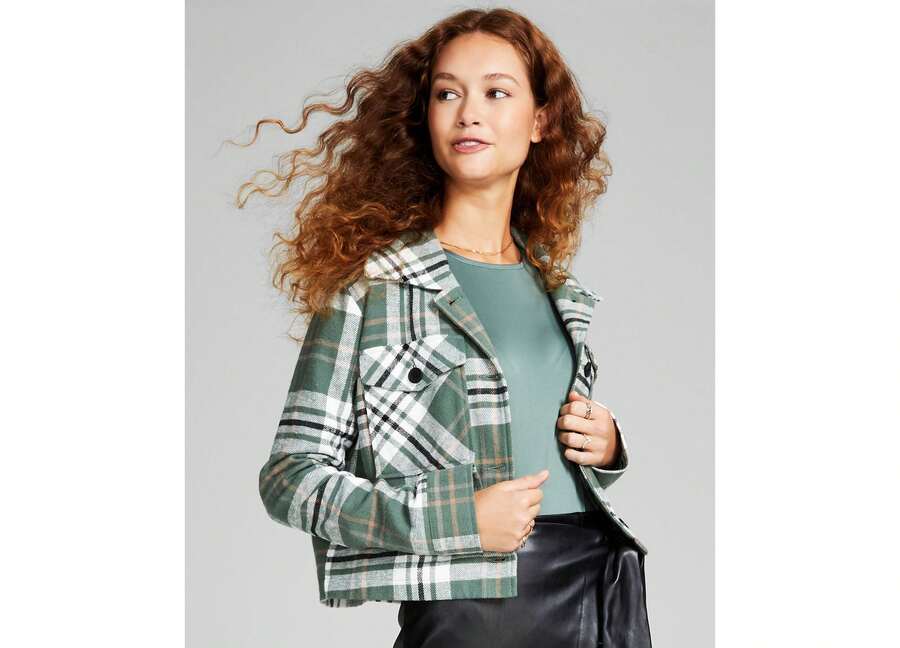 Women's Cropped Plaid Shacket | SHEIN USA