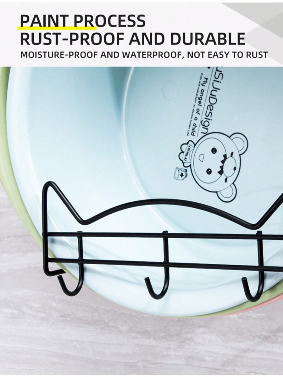 No Drill Basin Holder, Wall Mounted Basin Rack For Bathroom, Toilet ...