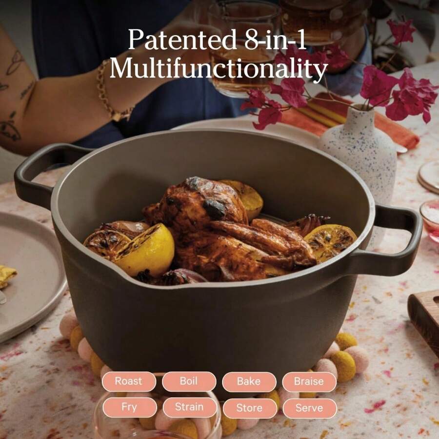 Our Place Perfect Pot - 5.5 Qt. Nonstick Ceramic Sauce Pan With Lid | Versatile Cookware For ...