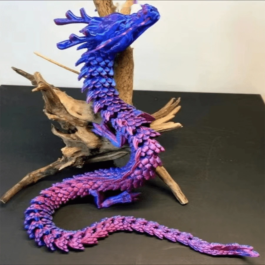 3D Print Mini Chinese Dragon Joint Dragon Ornament Model Toy Cartoon ...