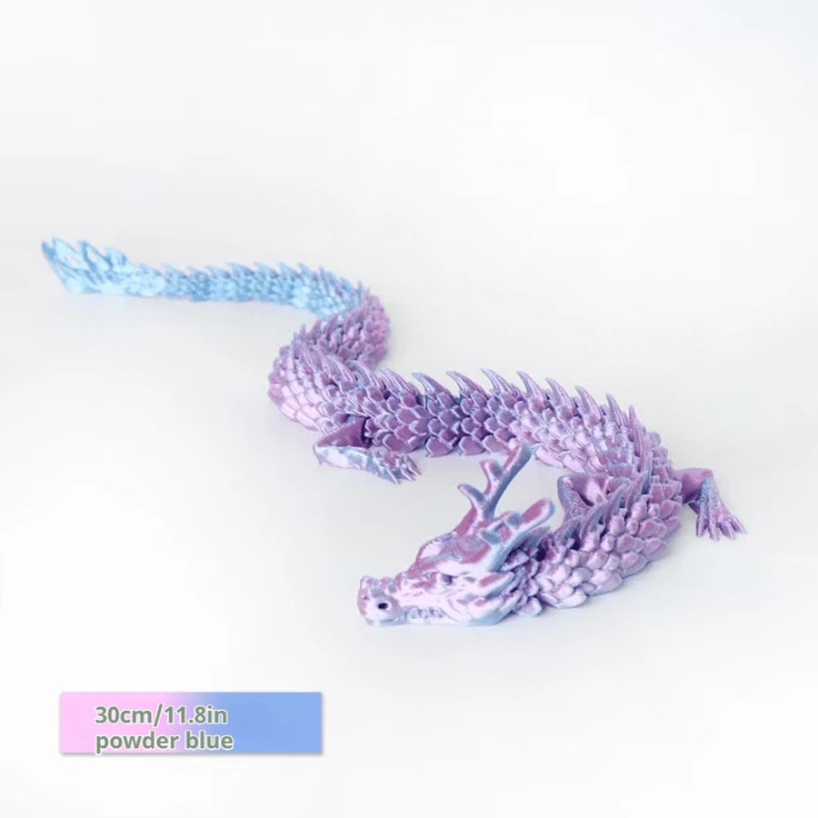 3D Print Mini Chinese Dragon Joint Dragon Ornament Model Toy Cartoon ...