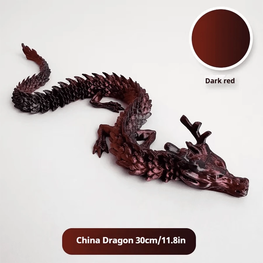 3D Print Mini Chinese Dragon Joint Dragon Ornament Model Toy Cartoon ...