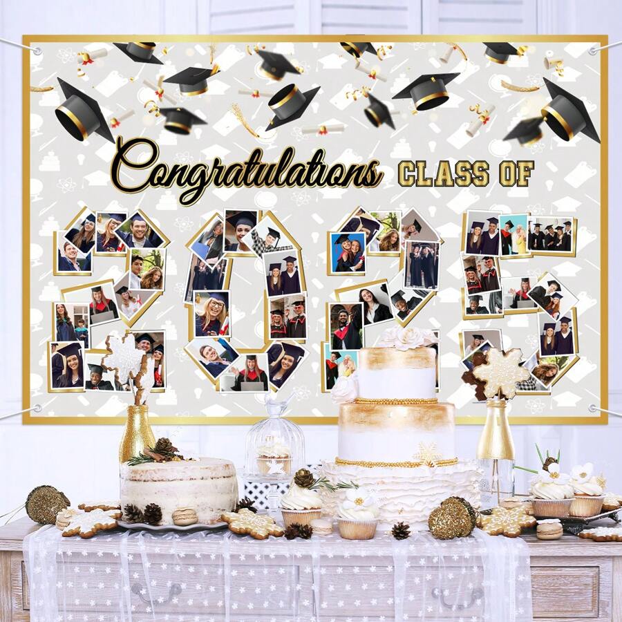 Graduation Party Decoration Congratulations Class Of 2025 Photo Banner ...