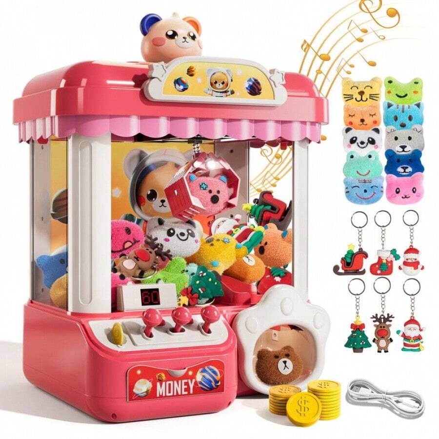Claw Machine With Light Music, Candy Claw Machine Arcade Game Toy ...