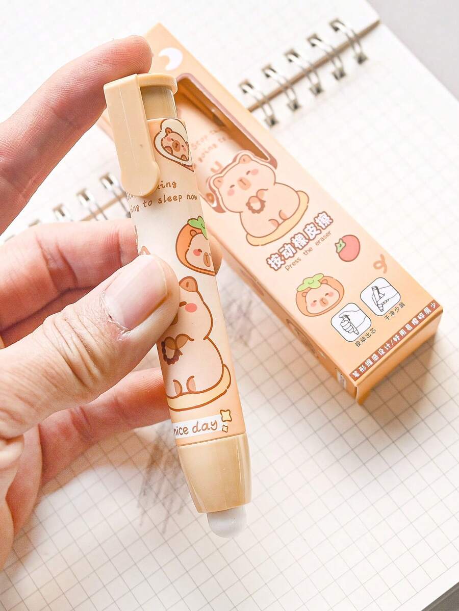 1 Press Eraser Students Use Cartoon Cute Creative Eraser Clean Less ...