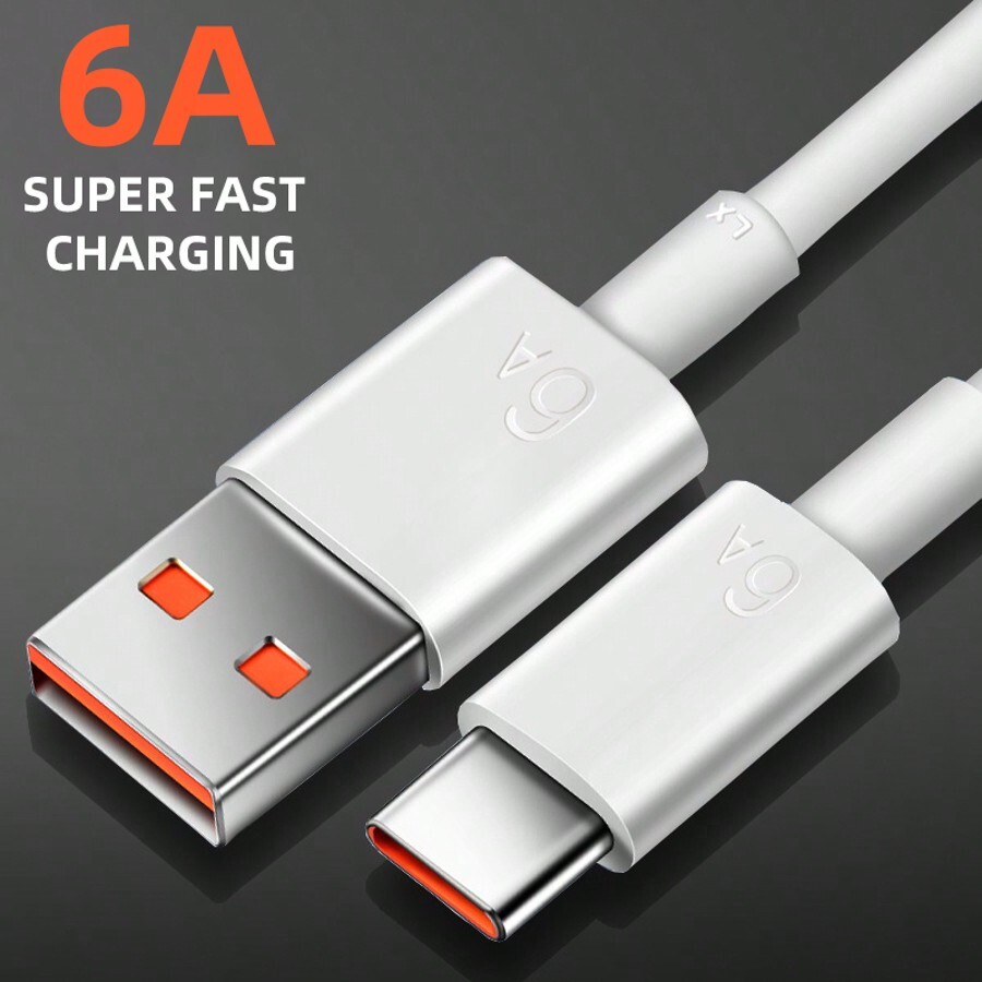Type-C Cable, 6A Super Fast Charging, 5A Super Fast Charging Compatible With Xiaomi, 66W Android ...