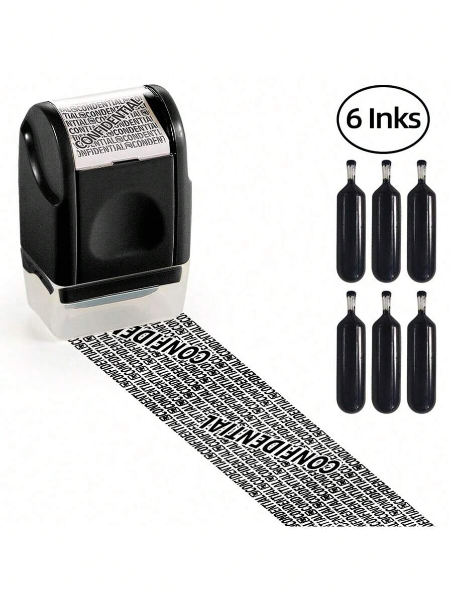 Black Identity Protection Roller Stamp With Ink - Privacy ...